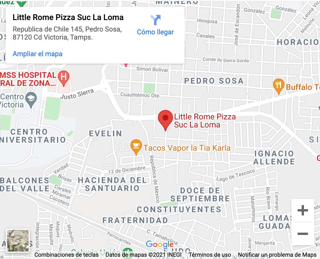 Sucursales | Little Rome Pizza!